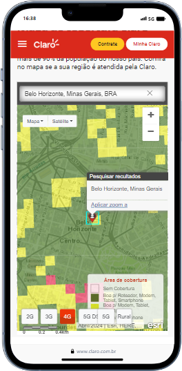 Cobertura Claro: descubra o mapa 4G, 5G e fibra na sua região! | 2025